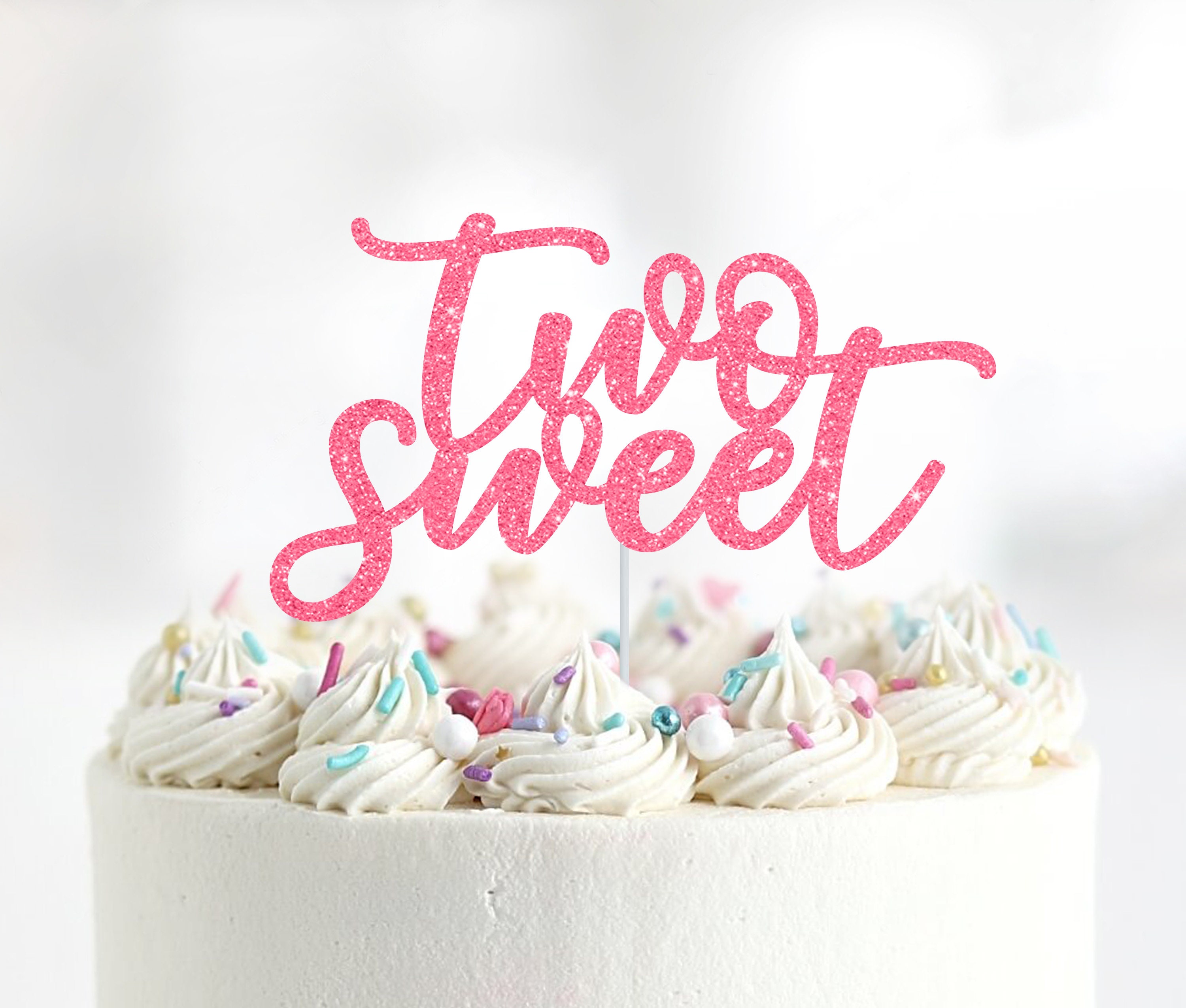 Two Sweet Cake Topper, 2 Sweet Cake Topper, Girls Second Birthday Theme ...