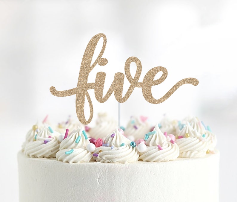 5 Cake Topper, Five Cake Topper, Age Cake Topper, Number Cake Topper ...