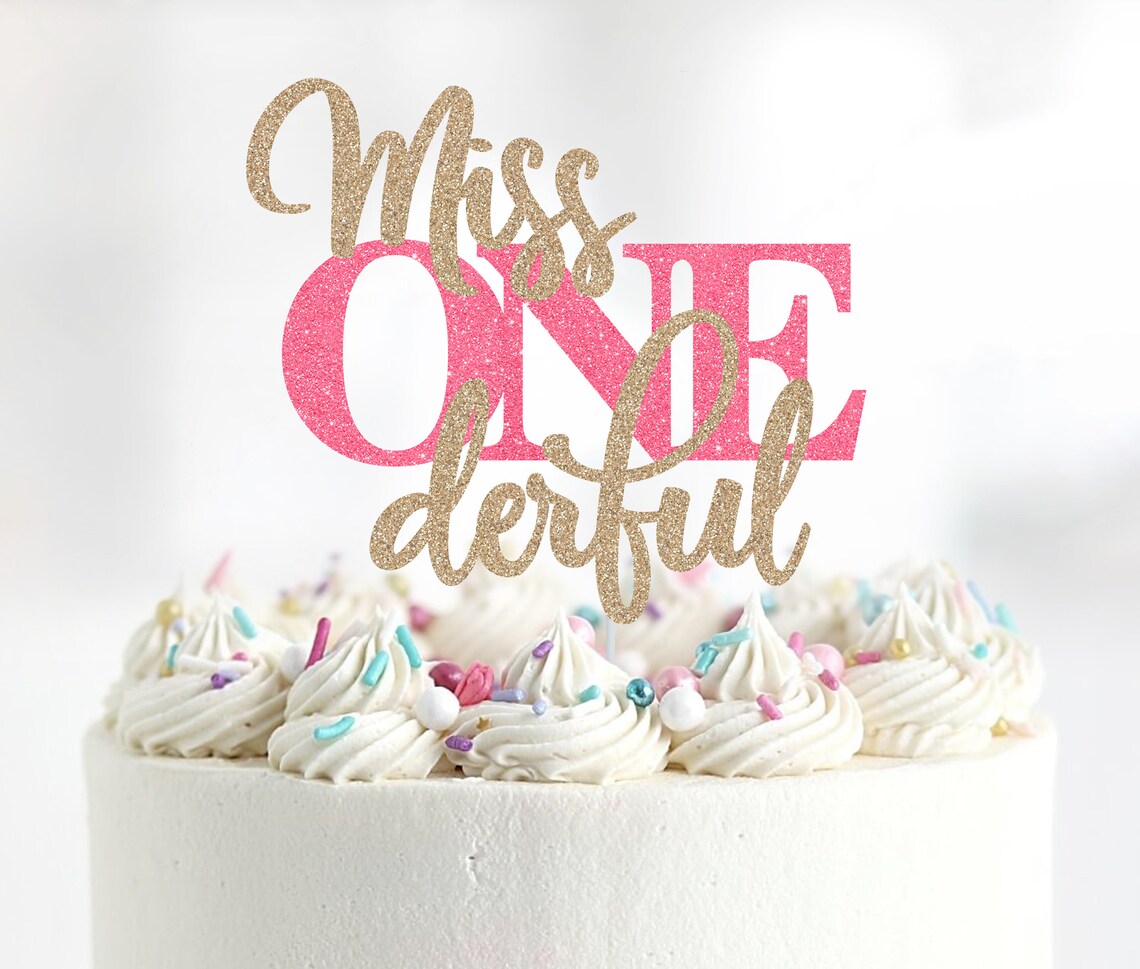 Miss. Onederful Cake Topper, Girls First Birthday Cake Topper, First ...