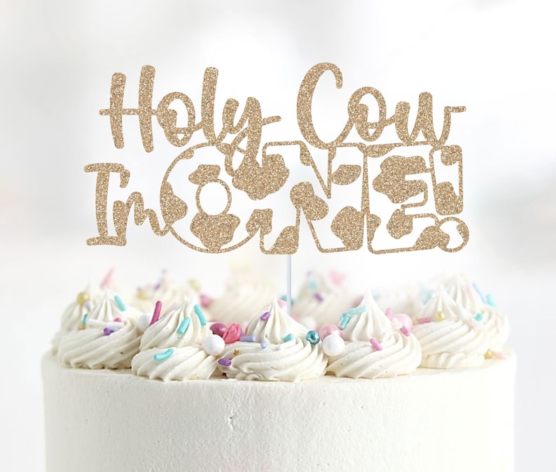 Holy Cow I'm One Cake Topper Cow Cake Topper Barnyard - Etsy
