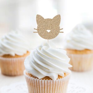 Cat Cupcake Topper, Kitten Cupcake Topper, Black Cat, Halloween Cupcake ...