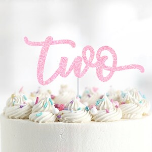 Two Cake Topper, 2 Cake Topper, Written 2 Cake Topper, Age Cake Topper ...