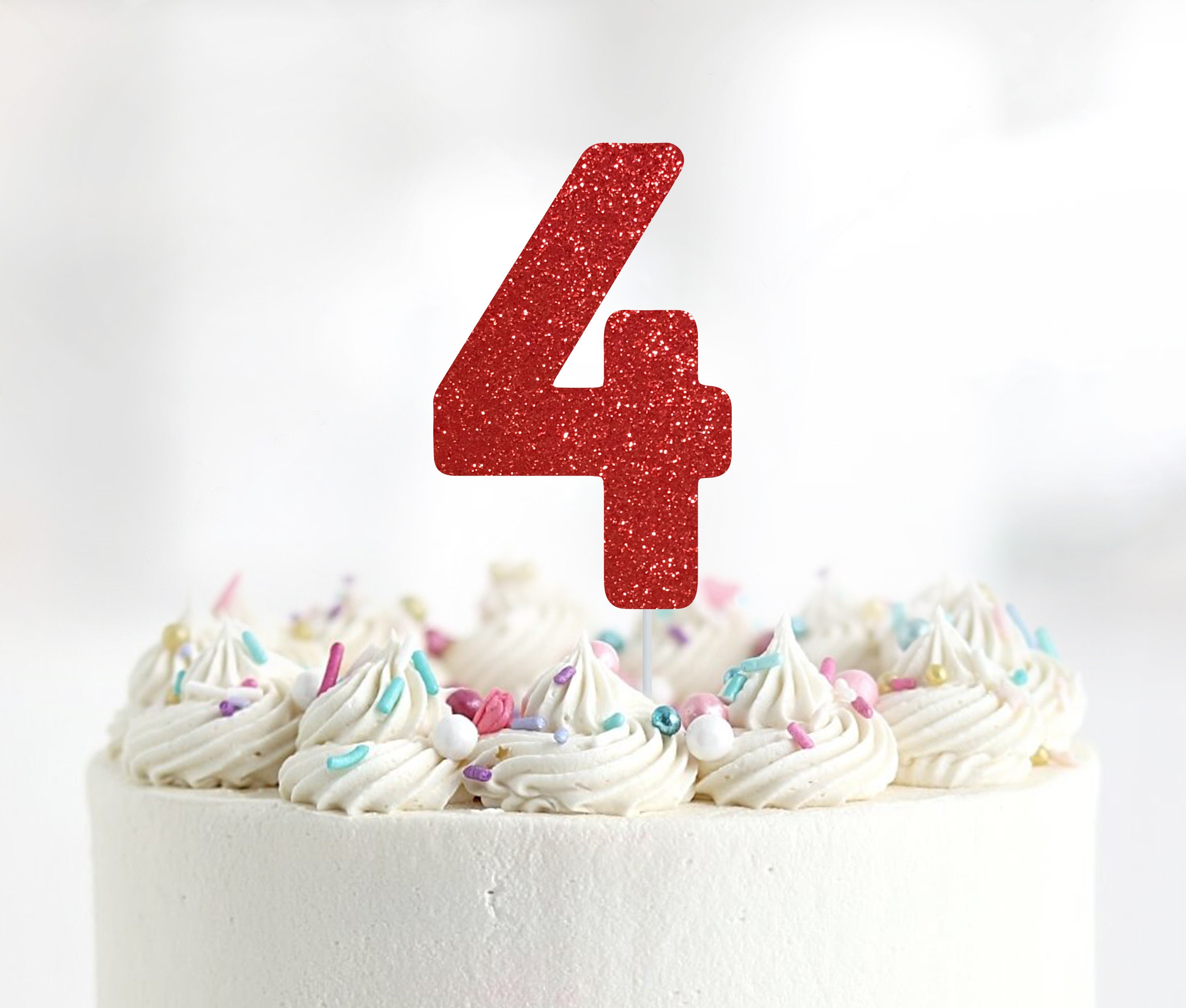 4 Cake Topper Four Cake Topper Age Cake Topper Number Cake | Etsy