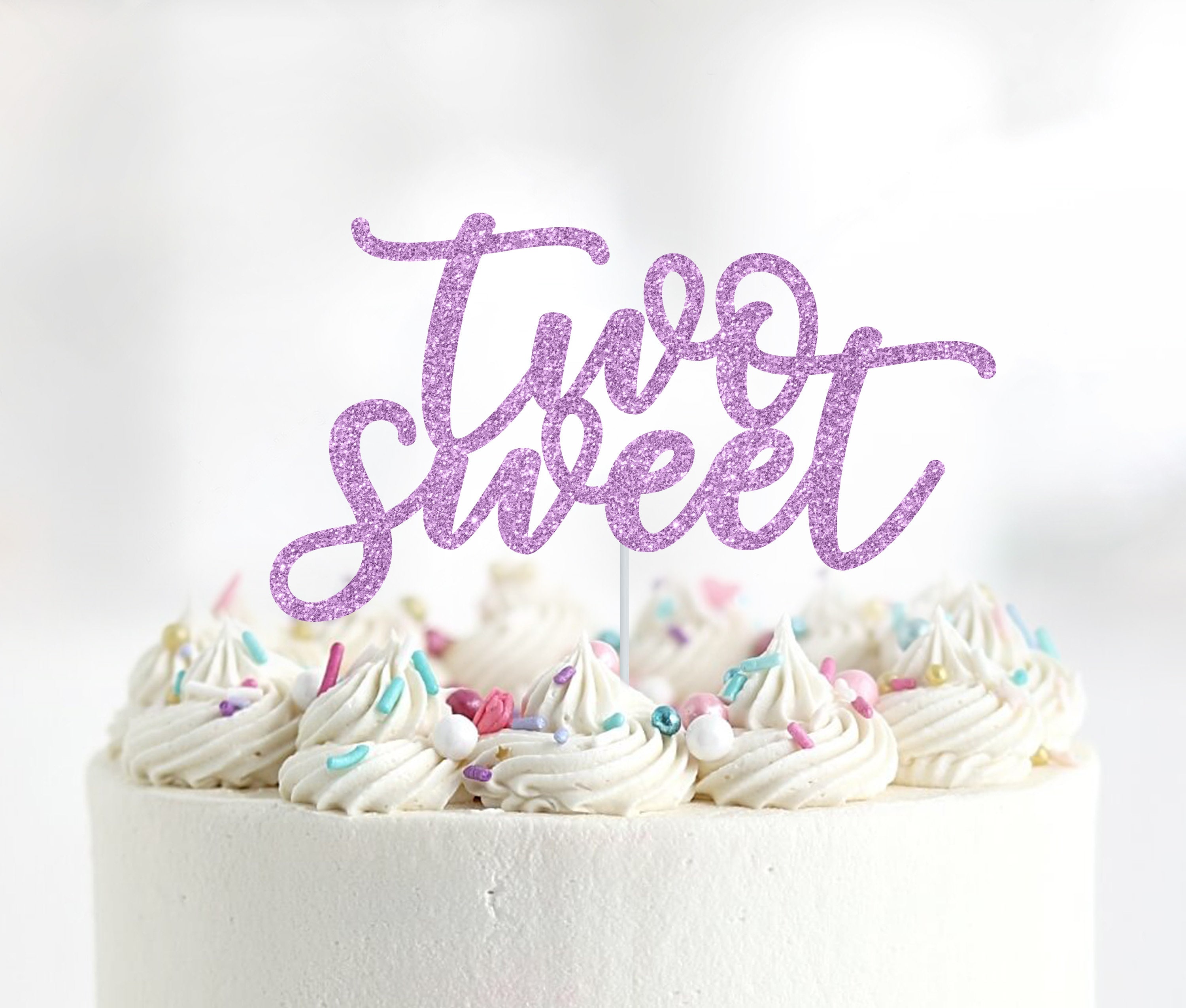 Two Sweet Cake Topper, 2 Sweet Cake Topper, Girls Second Birthday Theme ...