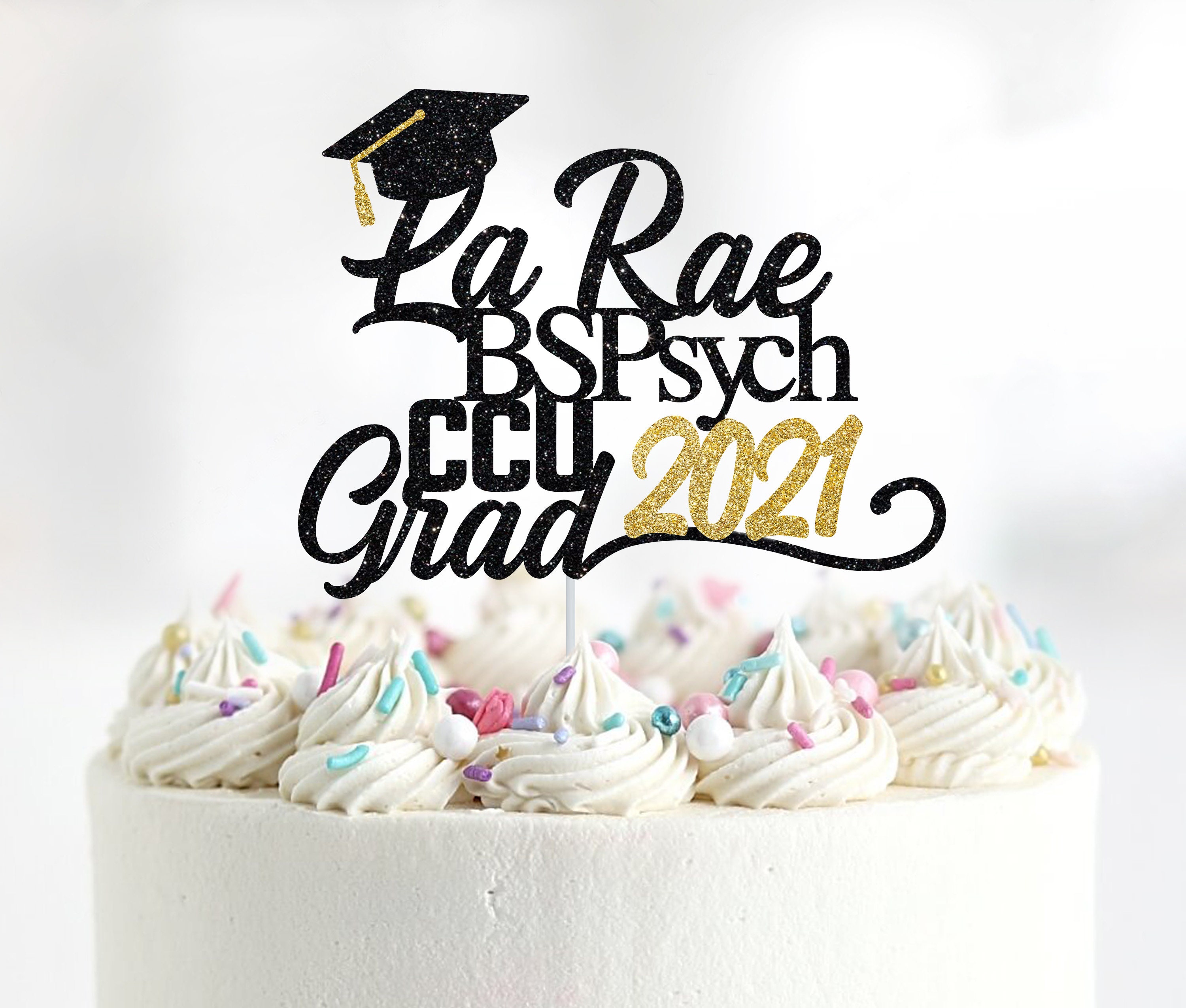 Custom Grad Cake Topper Custom Degree Cake Topper Class of - Etsy