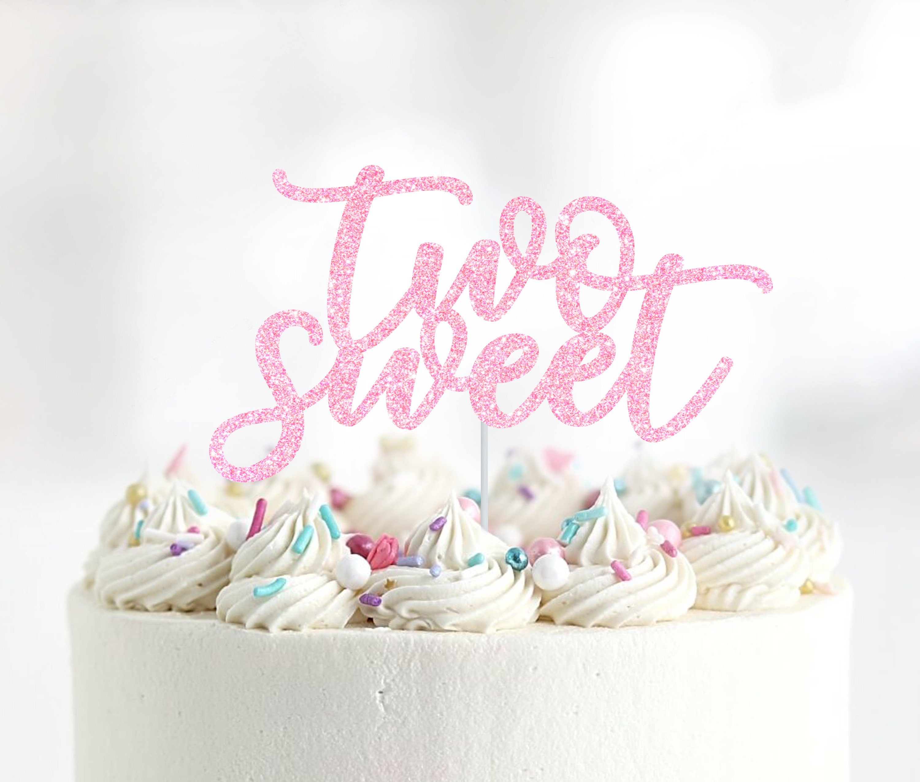 Two Sweet Cake Topper, 2 Sweet Cake Topper, Girls Second Birthday Theme ...