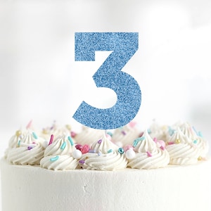 3 Cake Topper, Three Cake Topper, Age Cake Topper, Number Cake Topper ...