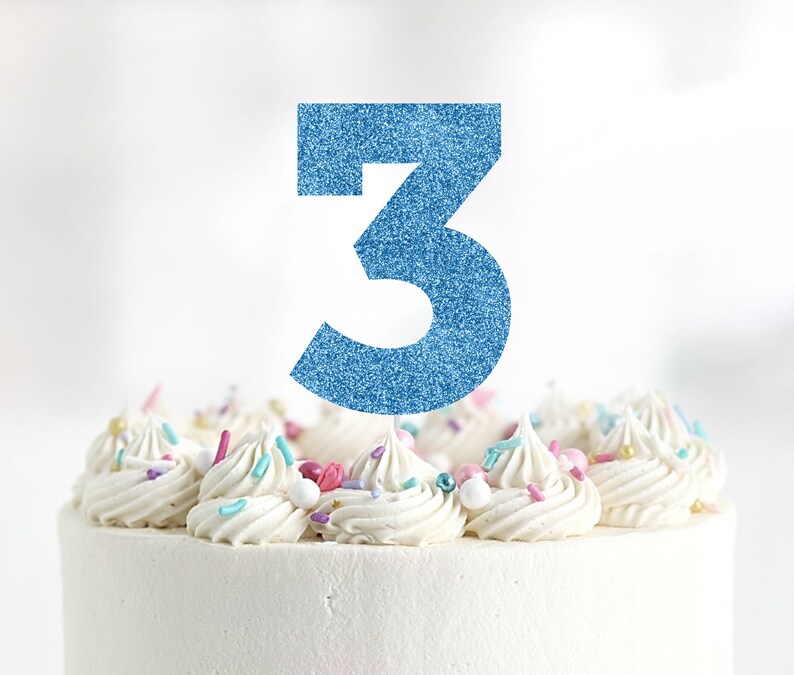 3 Cake Topper Three Cake Topper Age Cake Topper Number Cake - Etsy