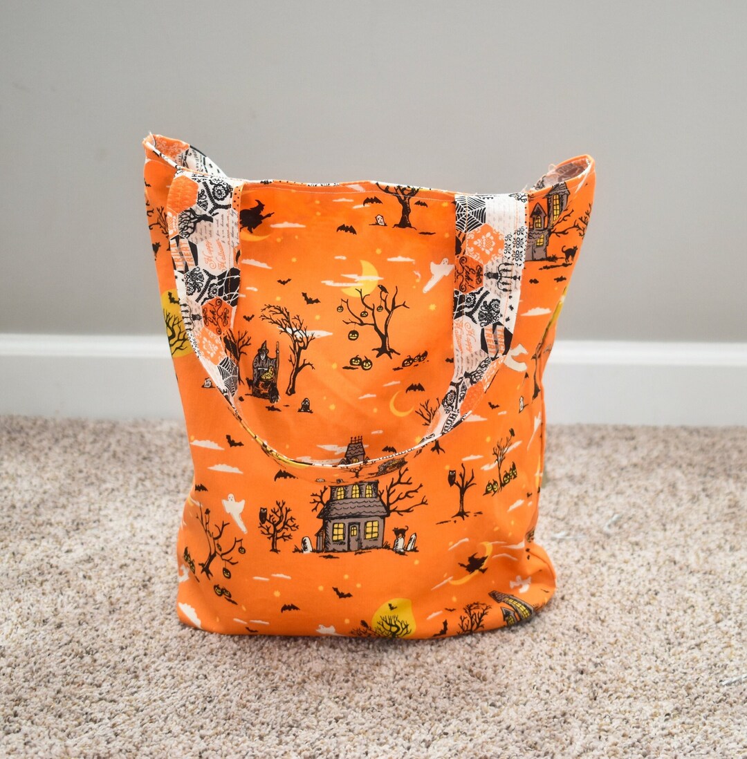 Reversible Halloween Trick or Treat Bag, Halloween Print Tote Bag - Etsy