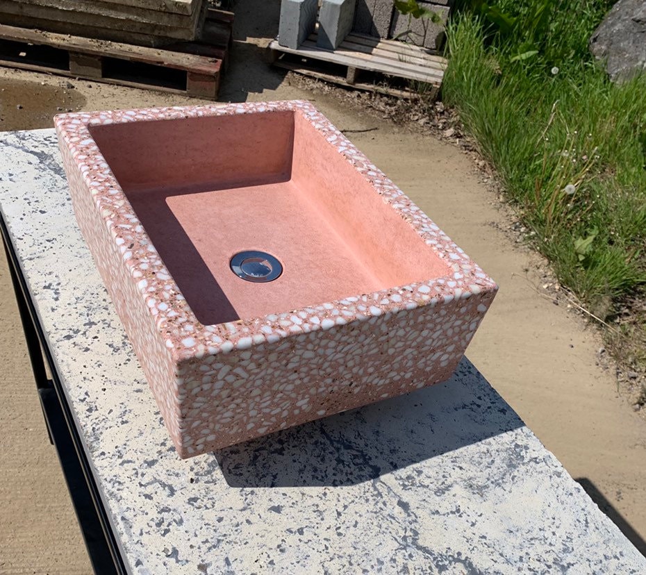 Terrazzo bathroom concrete sink