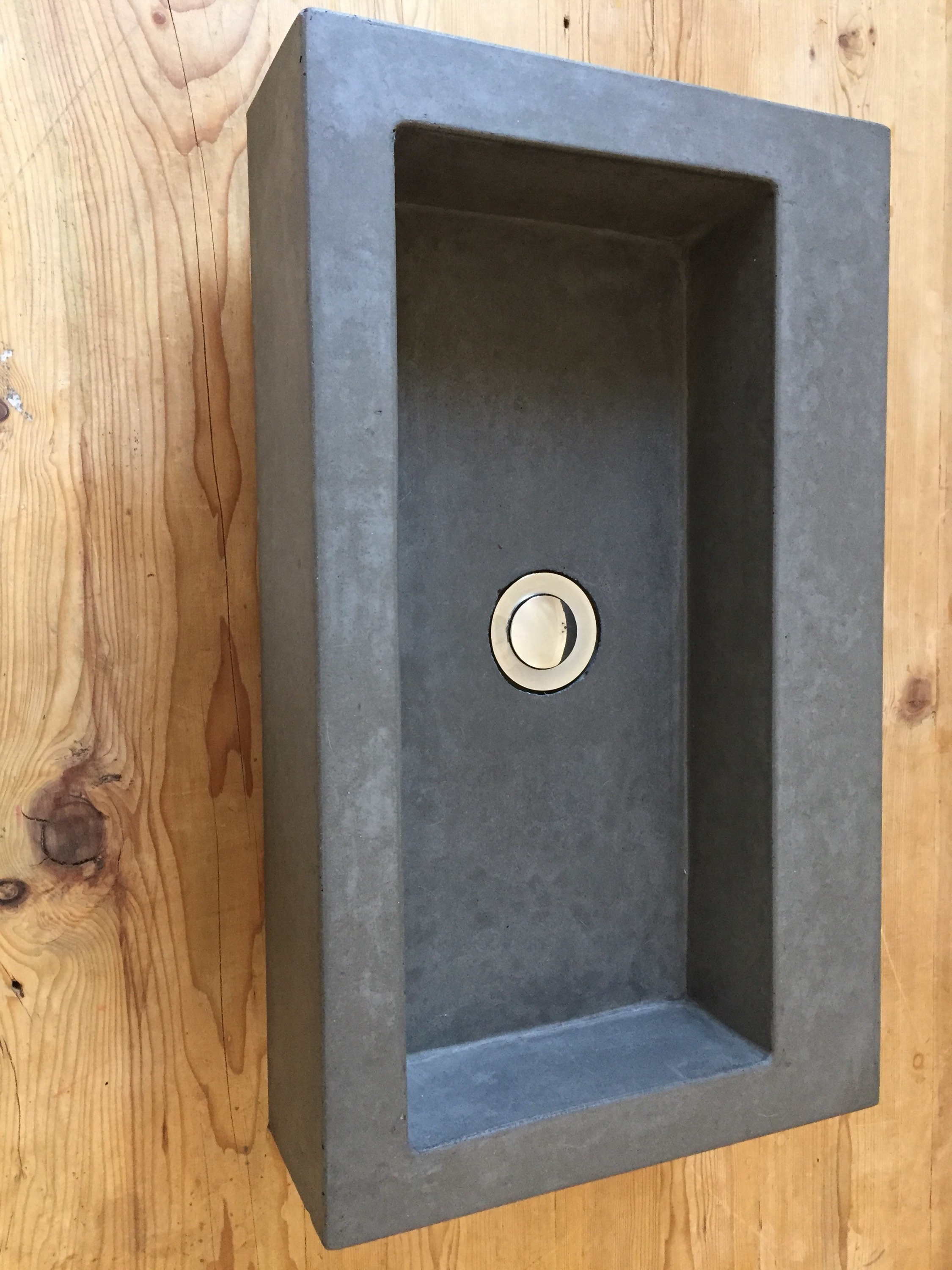 Small bathroom concrete sink