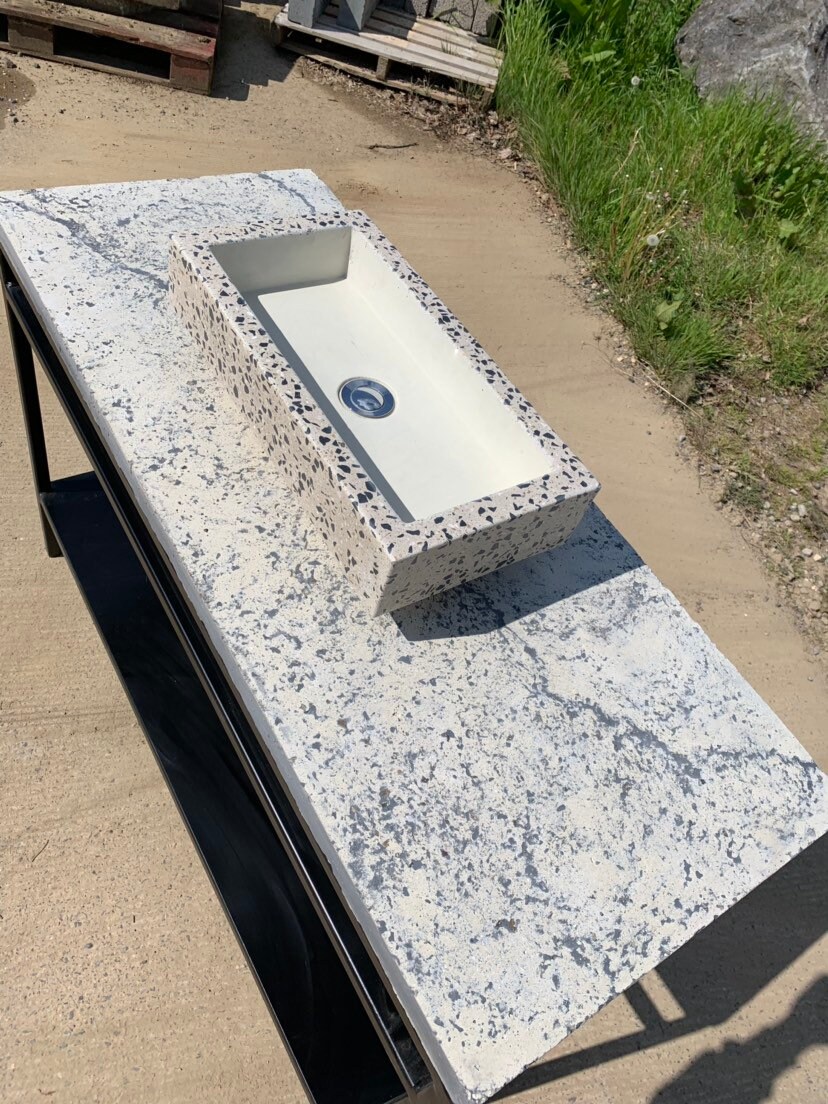 Terrazzo bathroom concrete sink