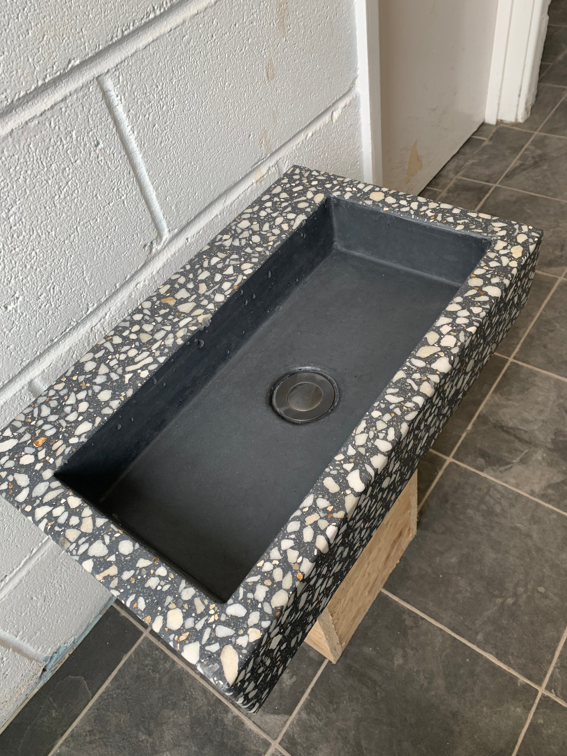 Terrazzo bathroom concrete sink