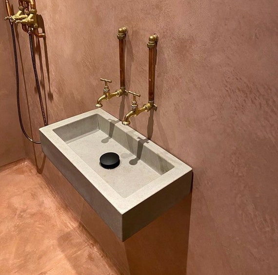 Concrete Trough Bathroom Sink - Artcomcrea