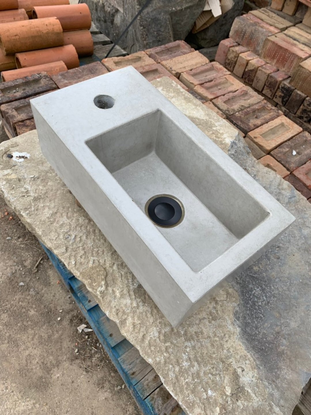 Mini Concrete Bathroom Sink – Compact Handmade Modern Basin - Etsy