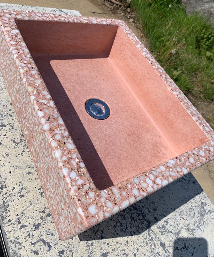 Terrazzo bathroom concrete sink