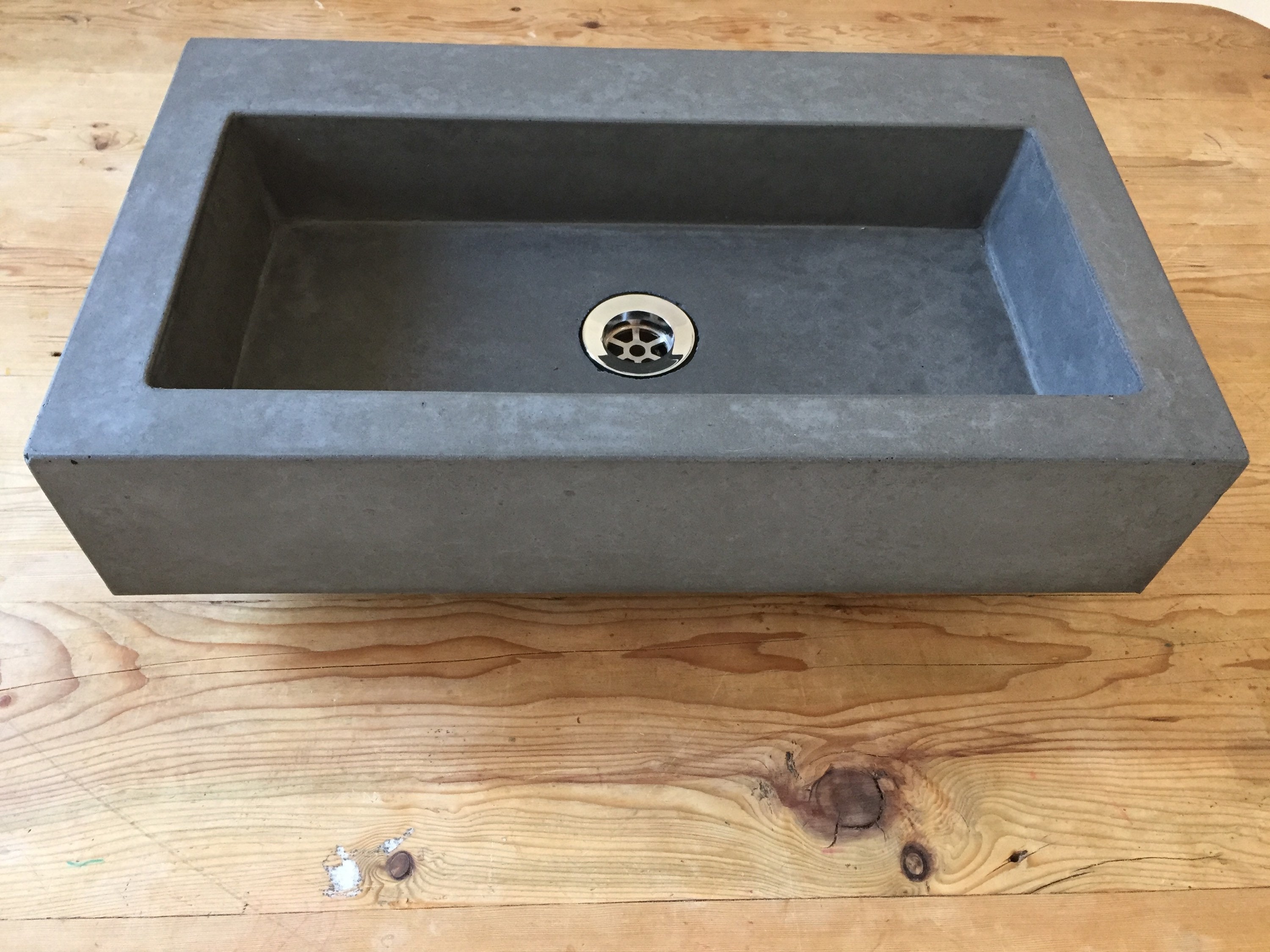 Small bathroom concrete sink