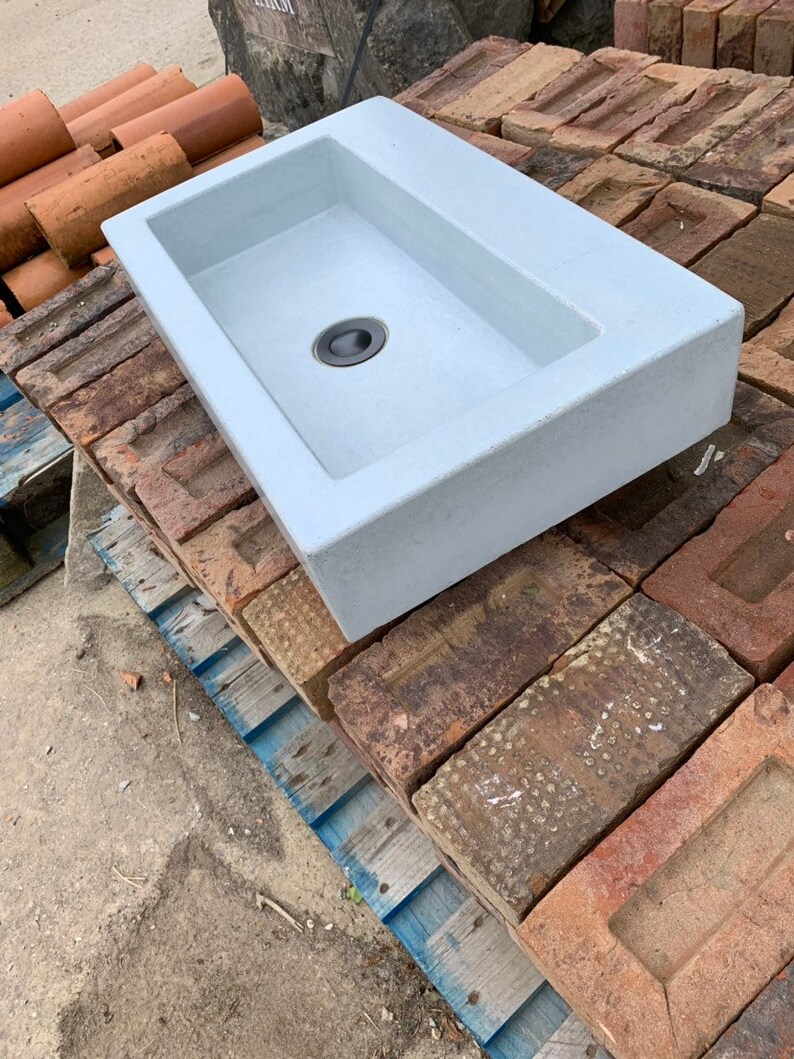 Small Bathroom Concrete Sink - Etsy