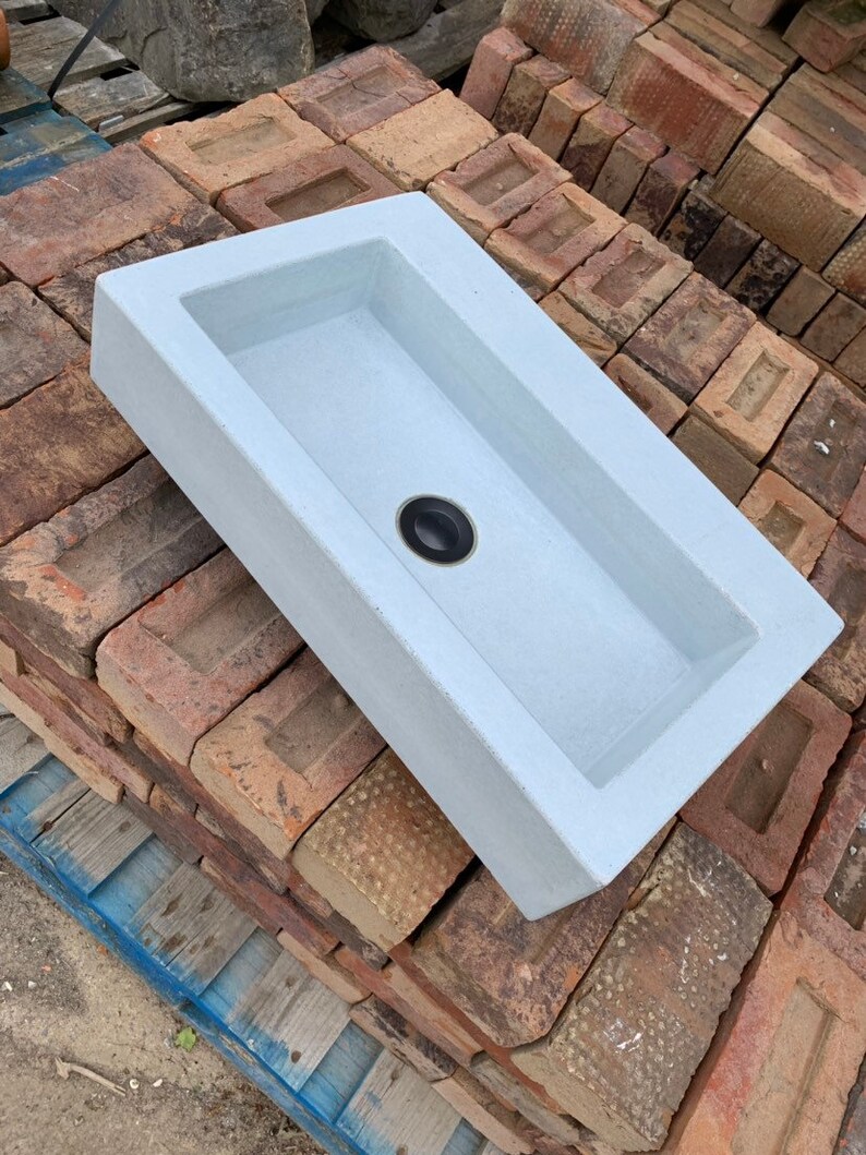 Small Bathroom Concrete Sink - Etsy