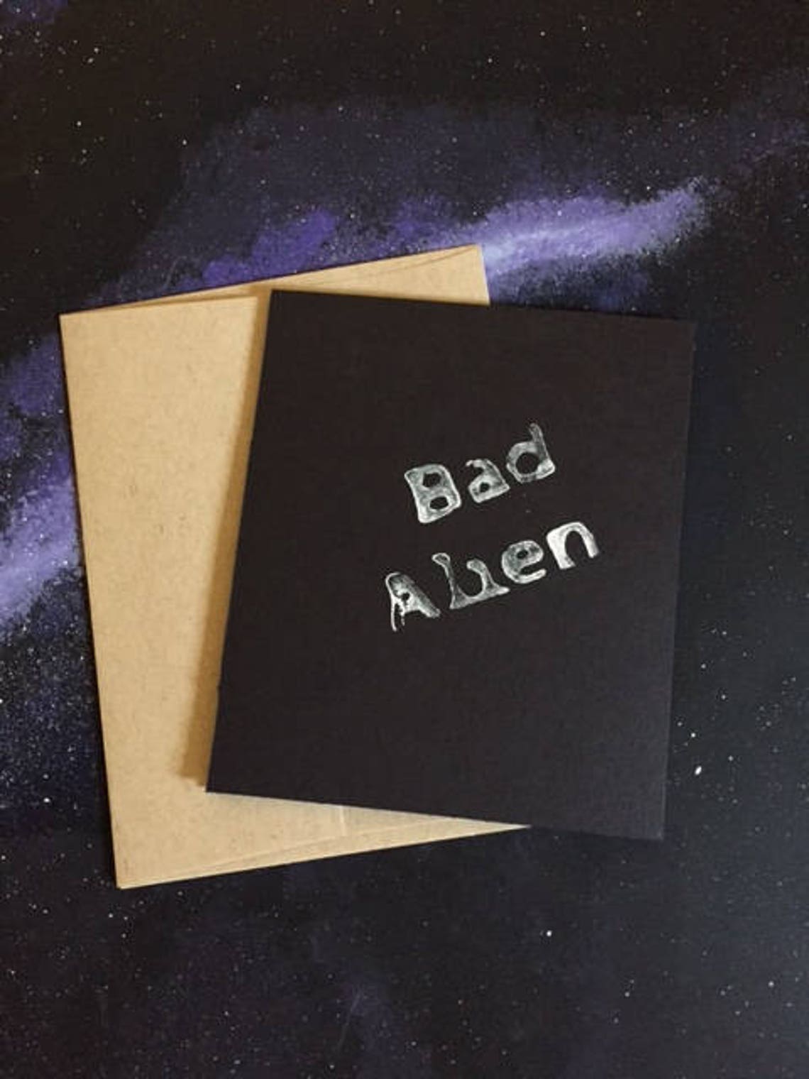 Alien Greeting Card / Space Card / Rainbow Alien / Custom Card - Etsy