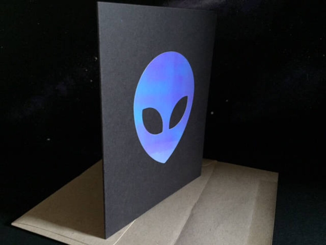 Alien Greeting Card / Space Card / Rainbow Alien / Custom Card - Etsy