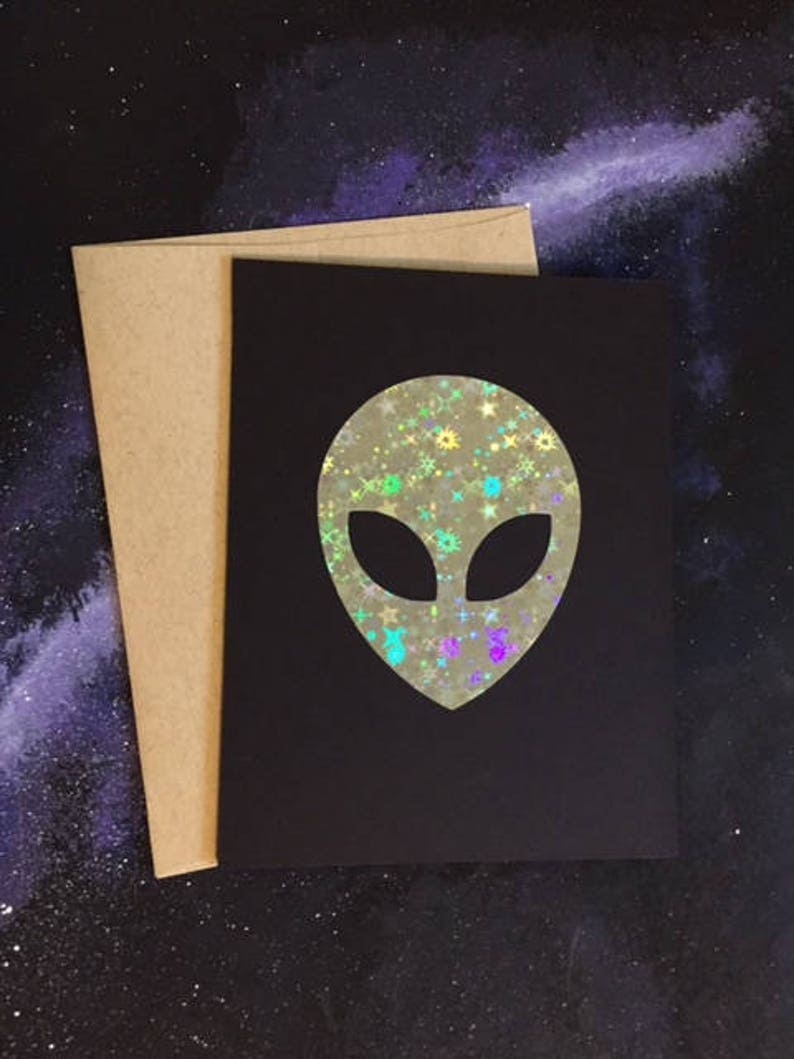Alien Greeting Card / Space Card / Custom Card Requests - Etsy