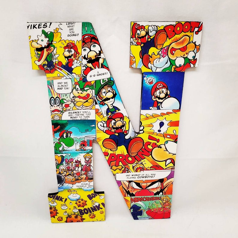 13.5 Mario Wall Letters Wood Names Boys Room Decor | Etsy