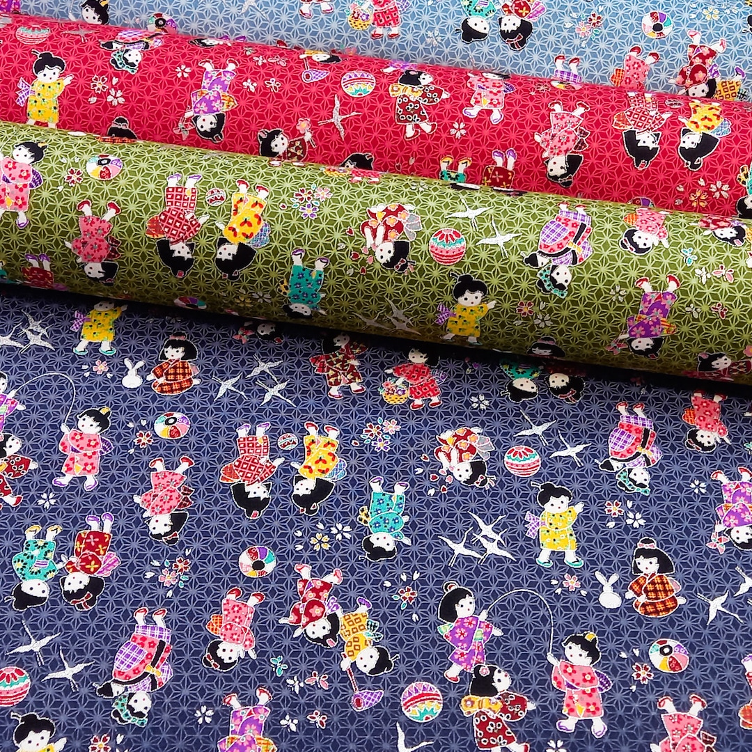 Japanese Fabric by the Yard Kid's Pattern Fabric Asian - Etsy