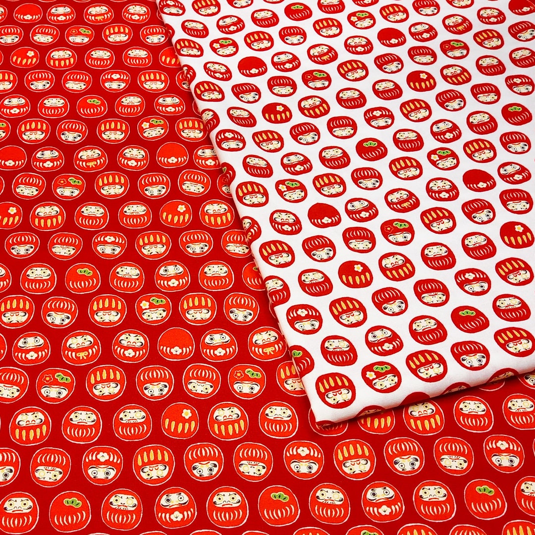 Japanese Fabric by the Cut Asian Pattern Fabric Daruma - Etsy