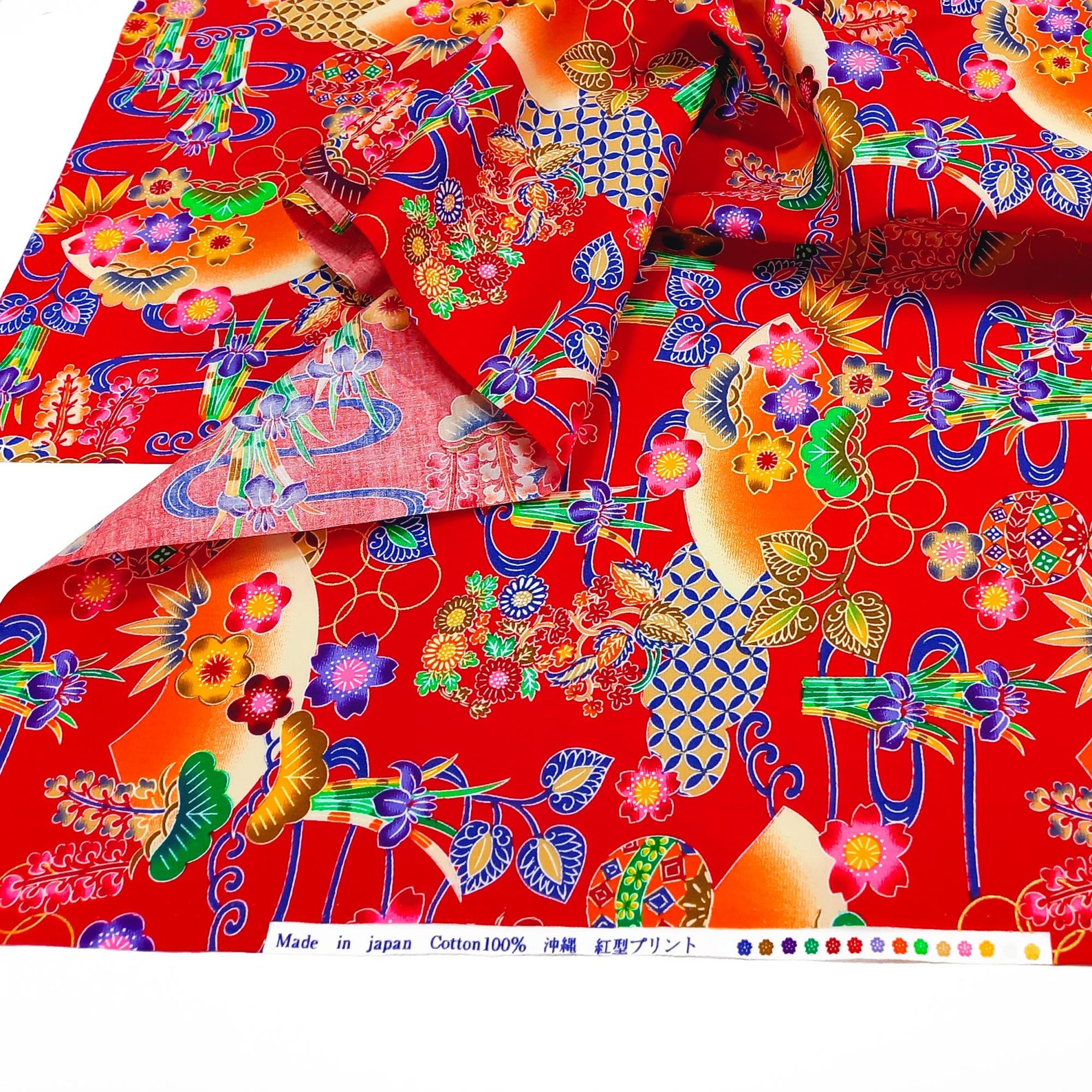 Japanese Fabric Flower Temari Okinawa Bingata - Etsy