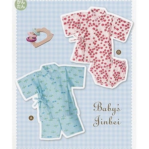 Japanese Sewing Pattern Jinbei Babies Pattern Kimono Shirt Baby Shorts ...