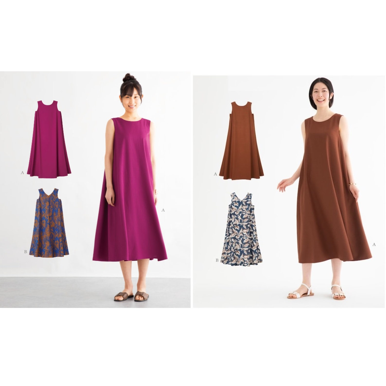 Women's Dress Pattern Sleeveless Dress Long Loose Dress - Etsy