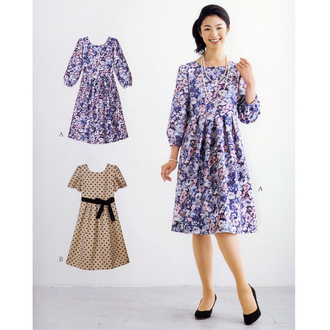 Dress Sewing Pattern Women's Dress Pattern Long Sleeved Dress Short ...