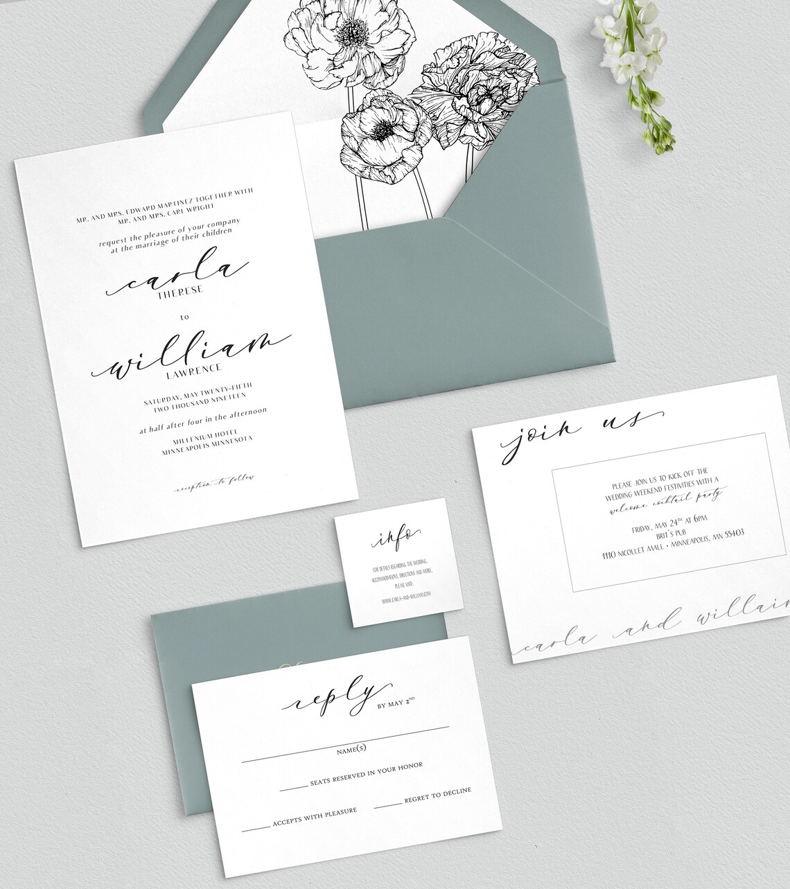 Callie Wedding Invitation SAMPLE - Etsy