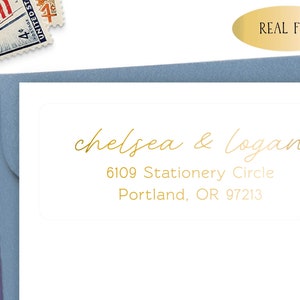 Return Address Labels, Gold Foil Address Labels, 30 Personalized ...