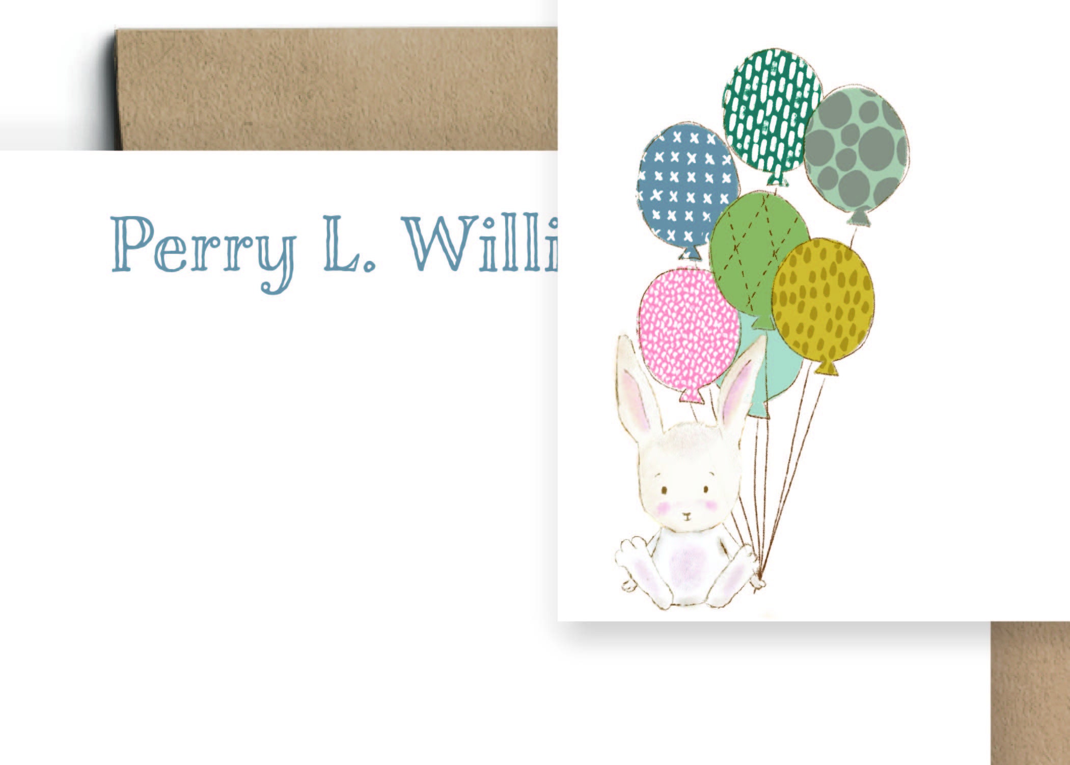 Childrens bunny stationery note cards Set of 10 kids | Etsy