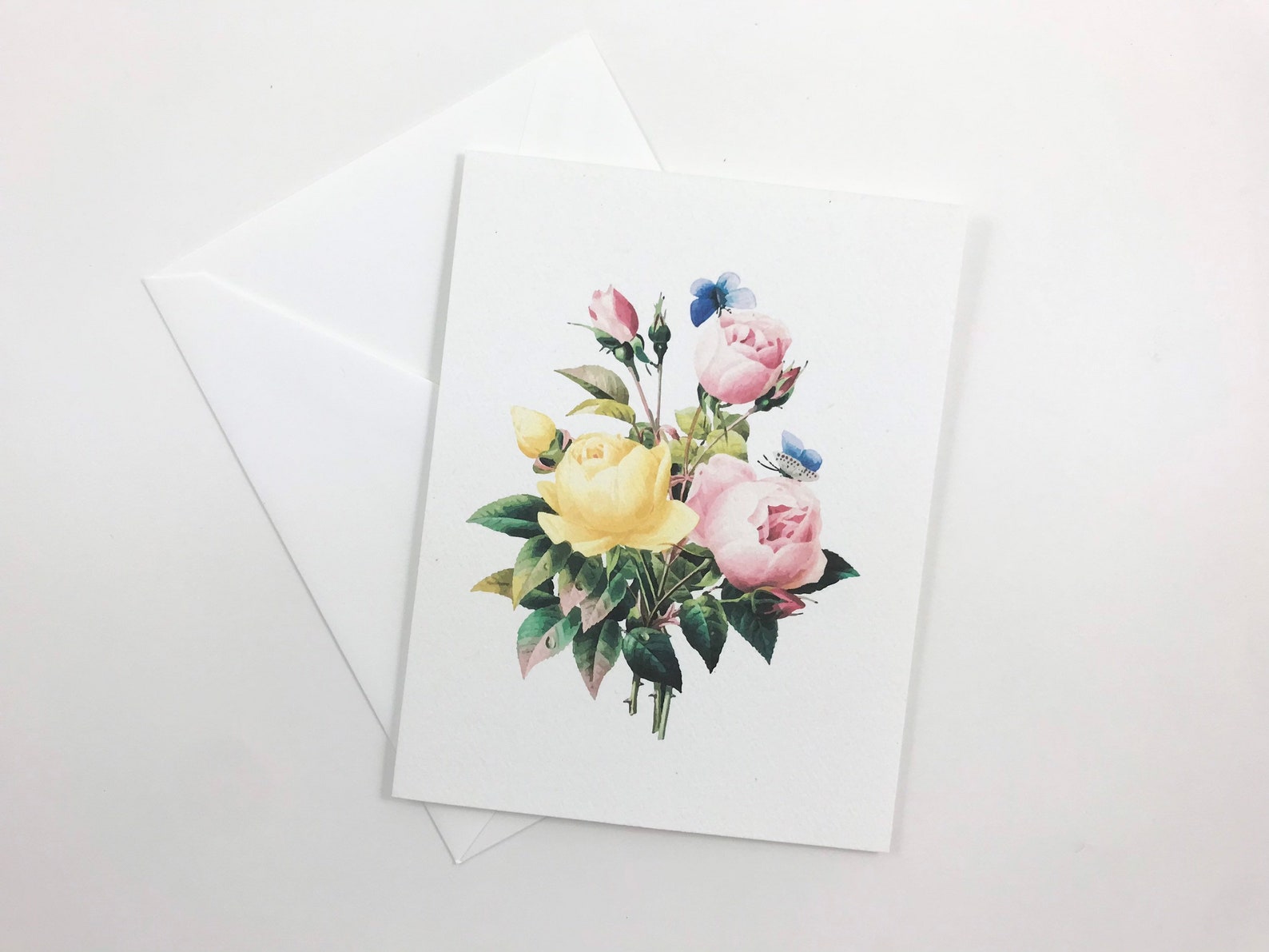 10 Pack Floral Folded Note Cards with Envelopes Floral Blank | Etsy