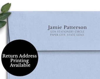 Custom Envelopes Return Address Printing ADD-ON Personalized Envelopes ...