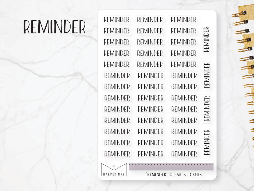 Reminder Stickers Reminder Planner Stickers, Text Stickers, Day ...