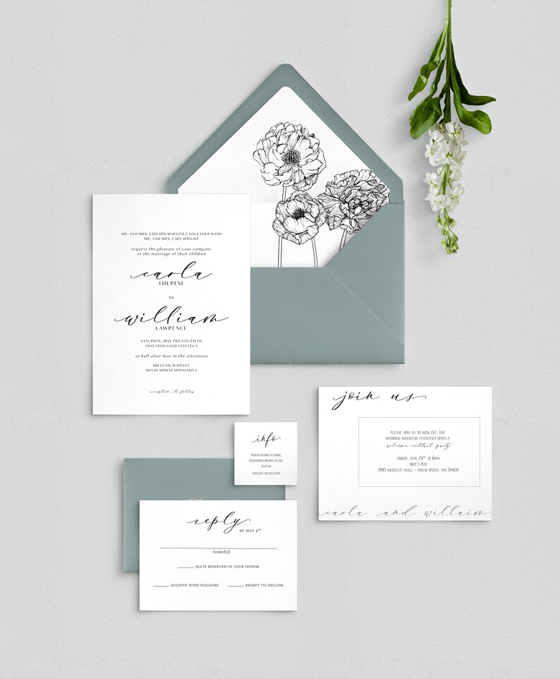 Callie Wedding Invitation SAMPLE - Etsy