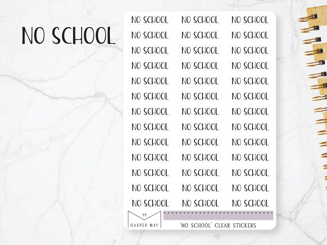 No School Stickers, No School Planner Stickers, No School Sticker, Text ...