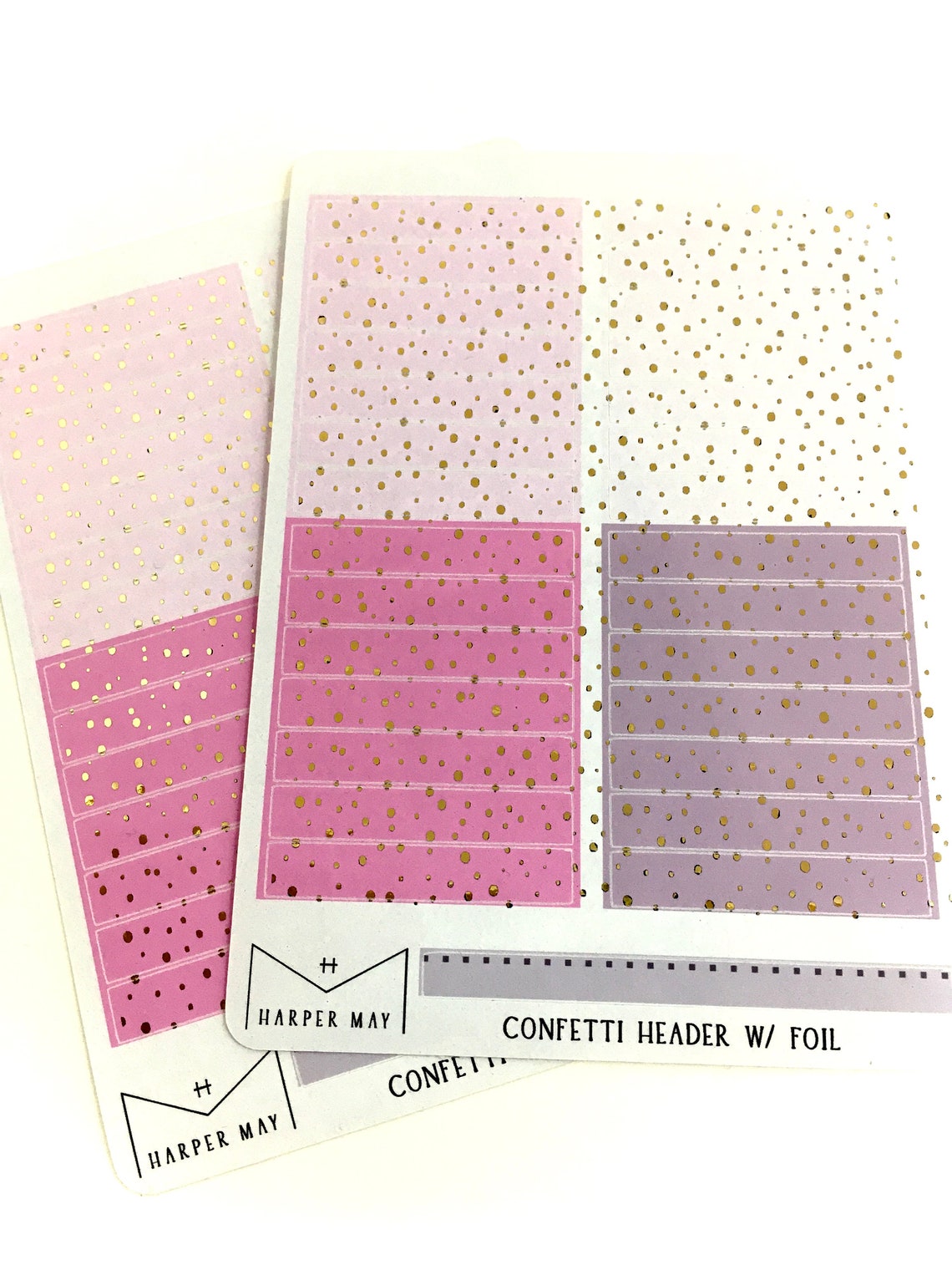 Foiled Confetti Header Stickers Confetti Planner Header | Etsy