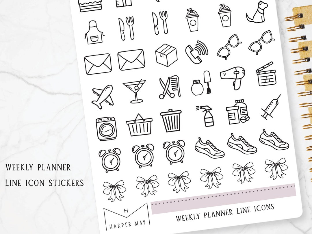 Icon Stickers for Weekly Planner | Symbol Planner Stickers | Erin ...