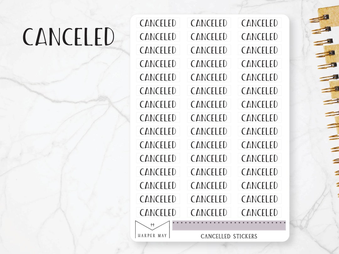 Canceled Planner Stickers Text Stickers, Canceled Stickers, Work ...