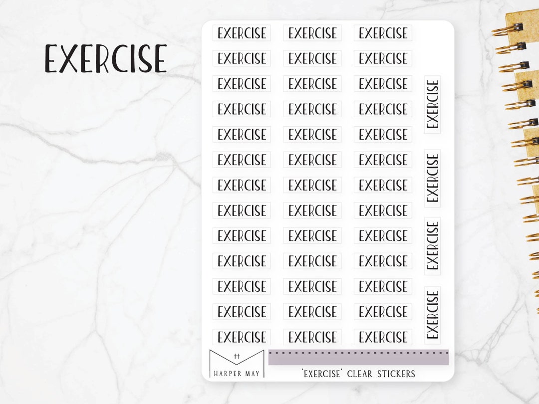 Exercise Stickers Exercise Planner Stickers, Text Stickers, Day ...