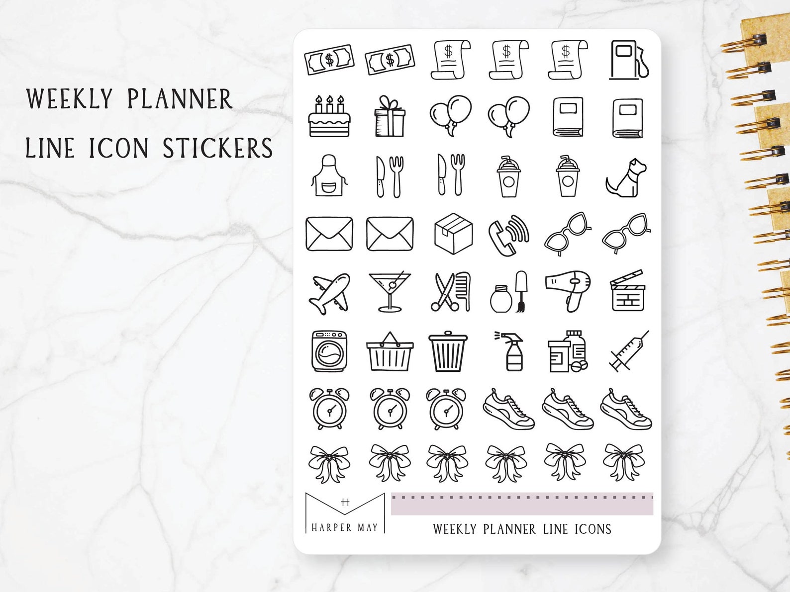 Icon Stickers for Weekly Planner Symbol Planner Stickers - Etsy