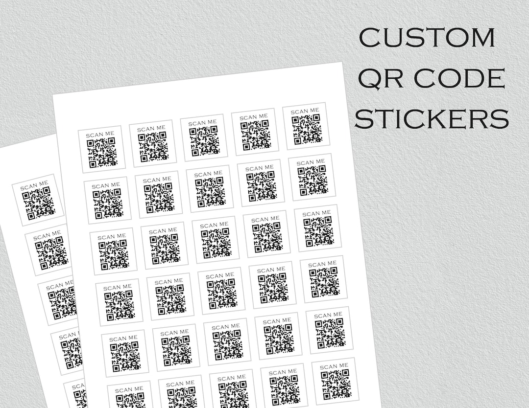 30 QR Code Stickers, Personalized Stickers, Custom Qr Stickers, QR Code ...