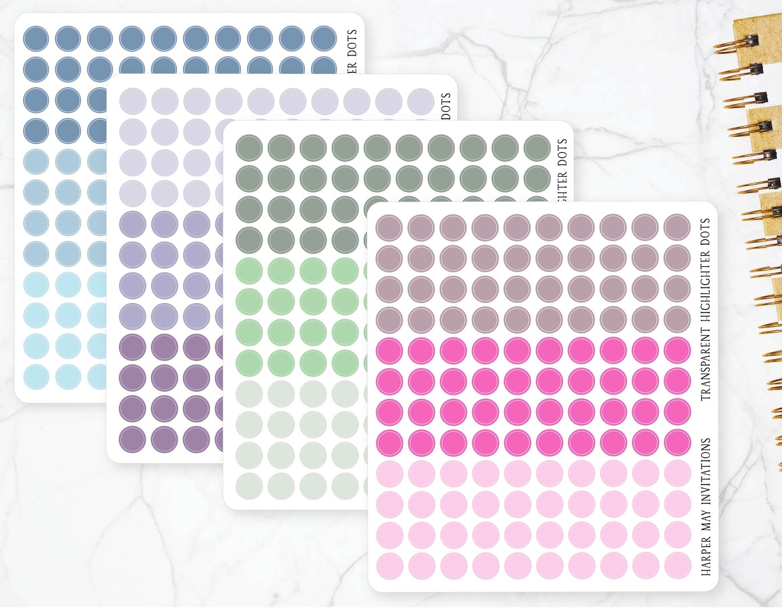 Calendar Stickers, Transparent Dot Stickers, Transparent Date ...