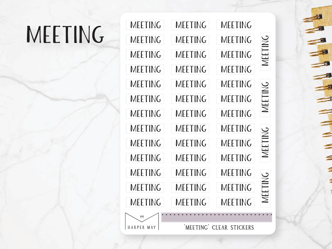 Planner Stickers Meeting Stickers, Transparent Text Stickers, Day ...
