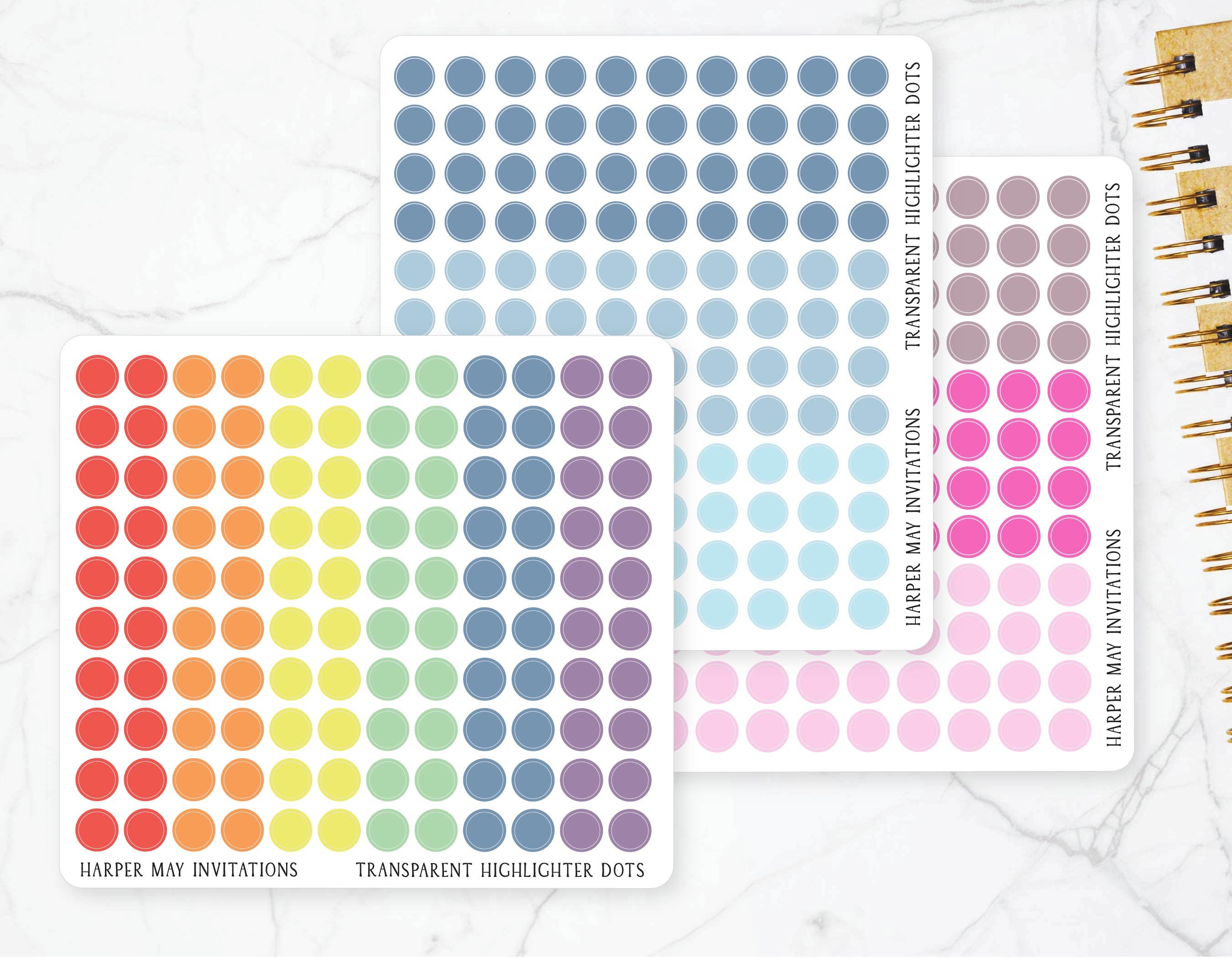 Calendar Stickers Transparent Dot Stickers Transparent Date | Etsy